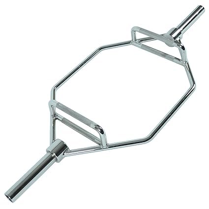 Buy M.A. Sports Olympic Shrug Bar, Folding Trap Bar Chrome Finish Hex ...
