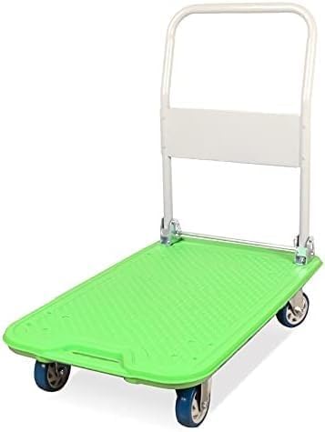 Heavy Duty Foldable Flatbed Platform Trolley Cart on Wheels Steel Dolly ...