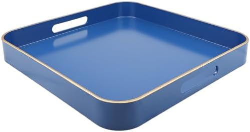 Amazon.com: Omuriko Royal Blue Square Decorative Tray with Handles, 13 ...