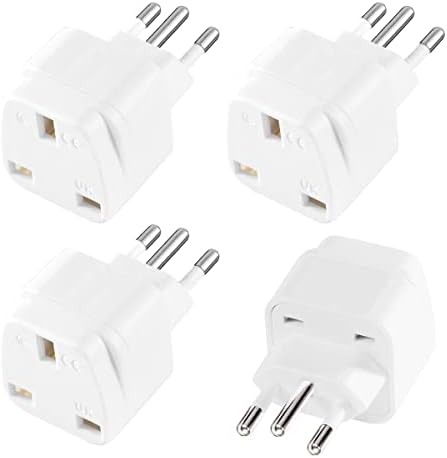 LUKELI 4 Pack UK to BRAZIL Plug Adapter Travel Plug to Brazil UK to ...