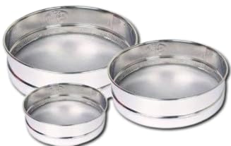 Stainless Steel Flour Strainer 3-Piece Set Size #7 | Fine Mesh Sieve ...
