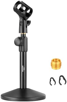 Amazon.com: NEEWER Desk Microphone Stand, Adjustable Table Top Mic ...