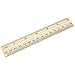 uxcell Wood Ruler 15cm 6 Inch 2 Scale Office Rulers Wooden Straight ...