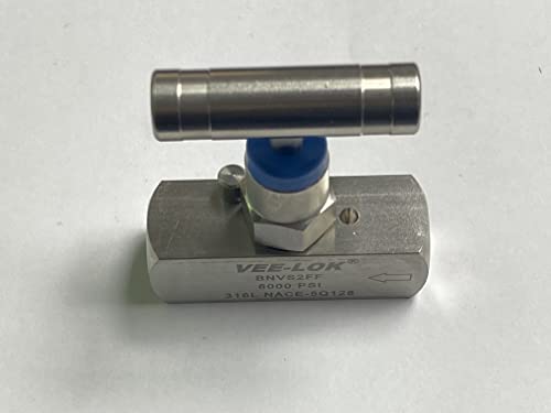 Vee-Lok Stainless Steel 316L Needle Valve, Size: 1/8" FNPT, 6000PSI ...