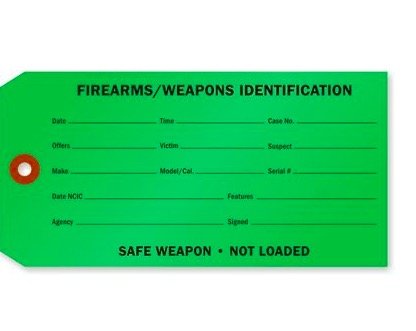 Amazon.com : Firearms and Weapons Identification Tag, 25 Tags/Pack, 6. ...