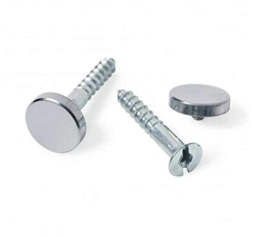 SISI UK® 12 x 50mm Mirror Screws, 13mm Decorative Cap Covers Brushed ...