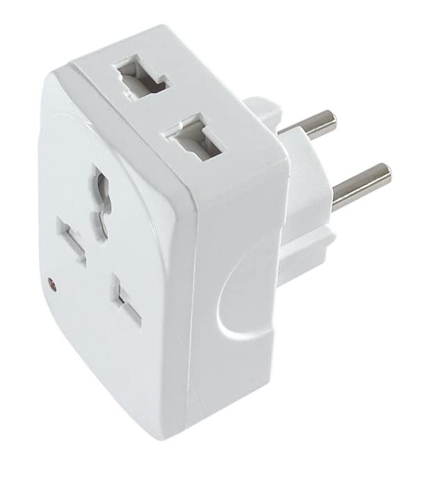 Schuko Adapter 3 Way Multi Plug Country Input Safety Shutter ...