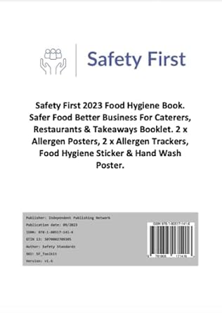 Safety First 2023 Food Hygiene Book: Amazon.co.uk: Safety Standards ...