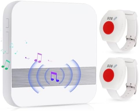 Wireless Caregiver Pager Smart Call System, Large Reception Range SOS ...