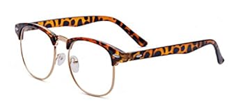 Buy Outray Vintage Retro Classic Half Frame Horn Rimmed Clear Lens Glasses 2135c4 Leopard at ...
