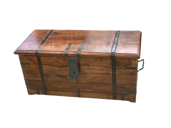 Sakshi Wood Furniture Solid Wood Sheesham Wood Trunk Box Sandook ...