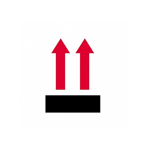 Amazon.com: Box Packaging Two Red Up Arrows Over Black Bar Labels, 3" x ...