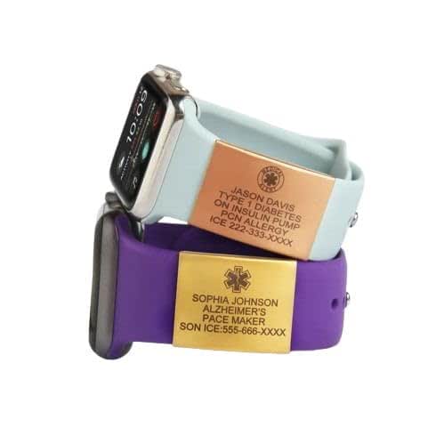 Amazon.com: Personalized Alert ID Tag for Watch Band, Custom Engraved ...