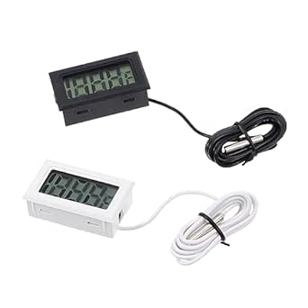 Amazon.co.jp: Luxshiny 2個 温度計 温度サーモメーター屋内 ミニデジタルメーター 電子サーモメーター 冷蔵庫サーモメーターデジタル デジタルフリーザーメーター 冷蔵庫 ...
