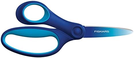 FISKARS Big Kids Scissors, Ombre Blue, Left-Handed with Reversed Blades ...