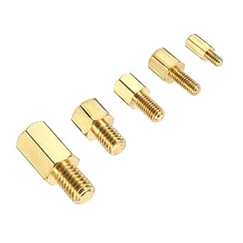 PATIKIL M2 M2.5 M3 M4 M5 Standoff Screws 50 Pack Brass Hex PCB ...
