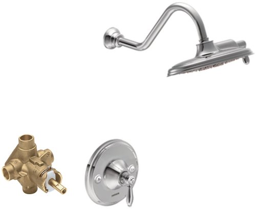 Moen TS32102-2520 Weymouth Posi-Temp Shower Trim Kit with Valve, Chrome ...