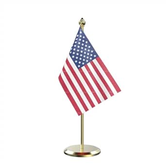 Single Usa Table Flag With Brass Base And Brass Pole : Amazon.in ...