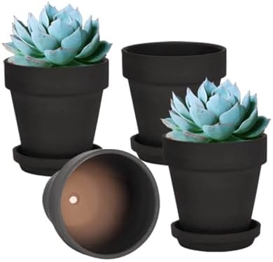 Amazon.com: 6 inch Clay Pots for Plants with Saucer, Large Terra Cotta ...