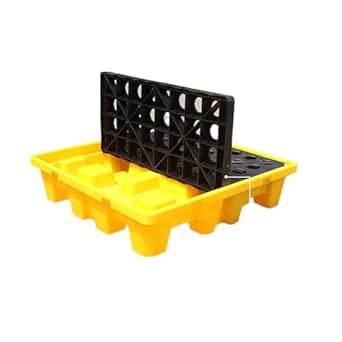 Amazon.com: Plastic Spill Tray with Drain Plug Chemical-Resistant Spill ...