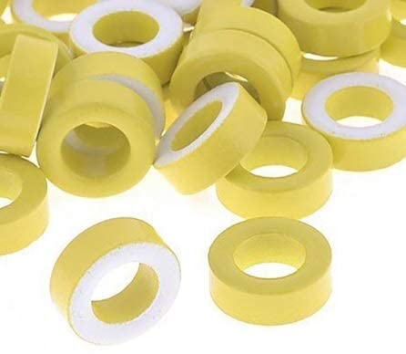 2pcs Yellow White Iron Core 27x14x11mm Ferrite Rings Toroid : Amazon.in ...