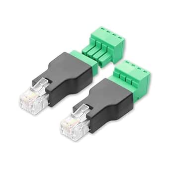 Amazon.com: YAODHAOD RJ11 Male to 4 Pins Screw Terminal Block Connector, RJ11 Ethernet Screw ...
