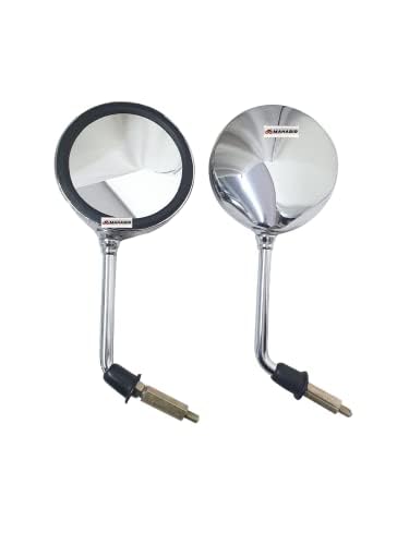 Buy MINDZ Round Rear View Mirror with Chrome Plating Compatible For ...