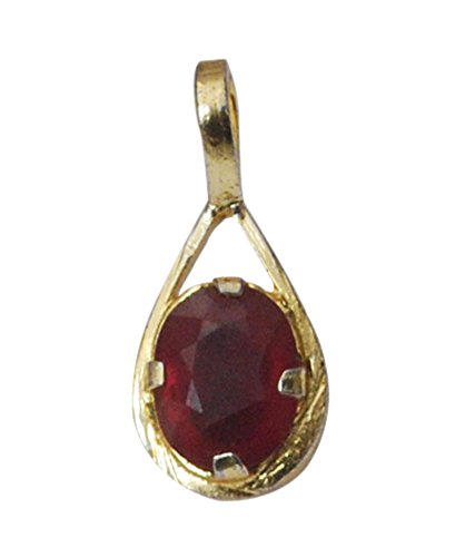 Buy Natural Certified Ruby Pendant in Panchdhatu Metal at Amazon.in