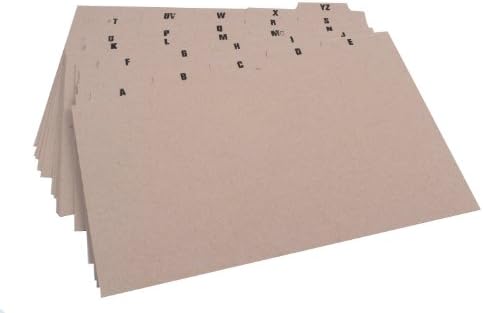 Silvine 8x5" Guide Cards in plain white, Tabbed A-Z. Ref 885 (203 x ...