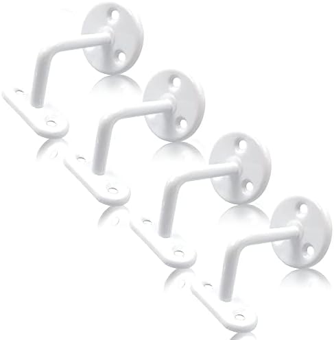 Shire Fixings Pack of 4 Handrail Brackets for Stairs, White Banister ...