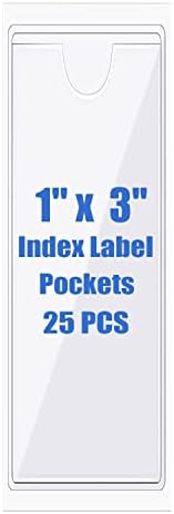 Amazon.com : Origin-Joy 25 PCS Self-Adhesive Index Label Pockets, Clear ...