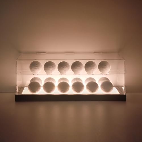 Amazon.com: LuxRound Golf Ball Display Case for 18 Balls Led Light Up ...