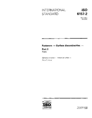 ISO 6157-2:1995, Fasteners - Surface discontinuities - Part 2: Nuts ...