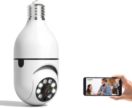 Nicoone Light Bulb Security Camera, 1080P WiFi Home Camera 360° Rotate ...