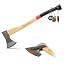 ADLER Rheinland Axe 1250 g - 70 cm Hickory Handle - C60 Steel - Black ...