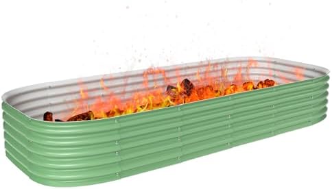 Amazon.com : Galvanized Fire Pit Ring for Outside Wood Burning, Steel ...