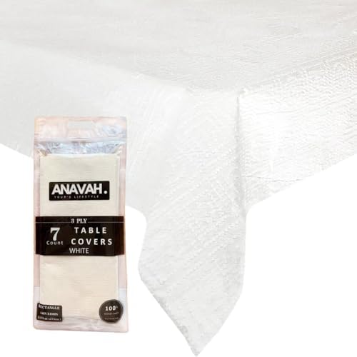 Amazon.com: White Paper Table Cloths for Parties | 11 Disposable ...