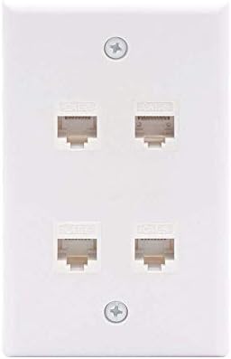 VCE Ethernet Wall Plate 4 Port (UL Listed) with Cat6 RJ45 Keystone ...