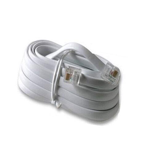 6 Feet White RJ12 6P6C Straight Wiring Flat Cord/Cable/Wire for POS ...