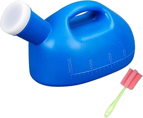 Amazon | しびん 男性用 こぼれない 大容量 2000ML 採尿器 携帯トイレ 尿量観察 漏れ防止 防臭カバー付き ブラシ付き 清潔簡単 軽量 キャンプ 介護 長時間運転用 トイレ病院 ...