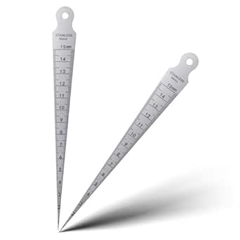 OLRWSLG Both Side Taper Gauge, 1-15mm Stainless Steel Tapered Gauge ...