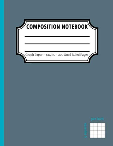 Extra Large Graph Paper (4x4) Composition Notebook: Grid Paper, 200 ...