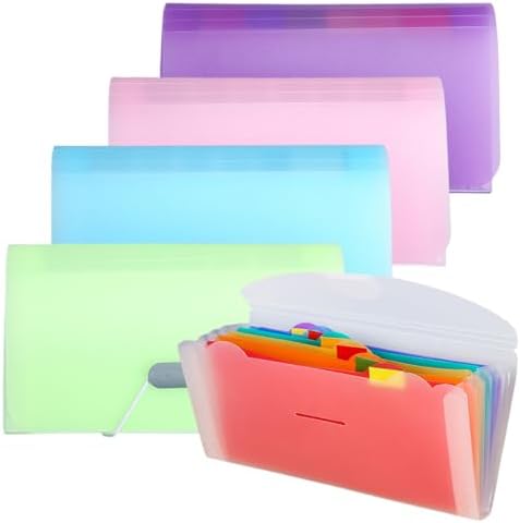 Expanding File Folder ENYIIZE A6 Size 13 Pockets Portable Plastic ...
