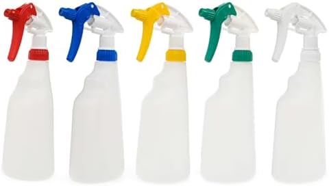 Tek Automotive 5 Pack Colour Coded 600ml Empty Trigger Spray Bottles ...