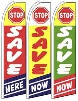 Amazon.com : OnPoint Wares Stop Save Now King Feather Flag Sign- Pack ...