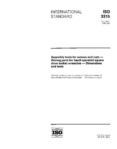 ISO 3315:1996, Assembly tools for screws and nuts - Driving parts for ...