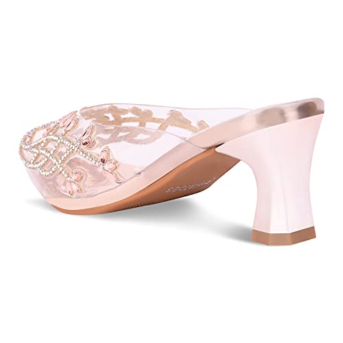 Buy Stelatoes Women Champagne Wedding Peep Toes Block Heels (LSSFS074 ...