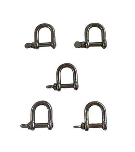 US STAINLESS 5 Pieces Stainless Steel 316 Forged D Shackle 1/8" (3mm ...