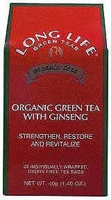Amazon.com: LONG LIFE TEAS, Organic Green Tea w/Ginseng - 20 Bags