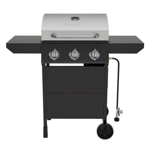 Nexgrill Premium 3 Burner Propane Barbecue Gas Grill, Side Table Open ...